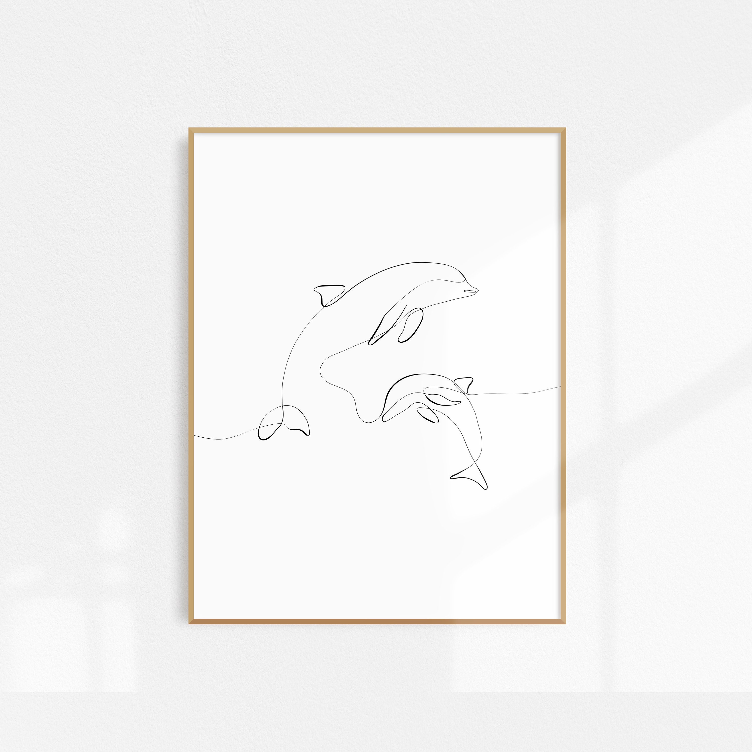 Dolphin Line Drawing, Line Drawing, Single Line Drawing, Line Drawing ...