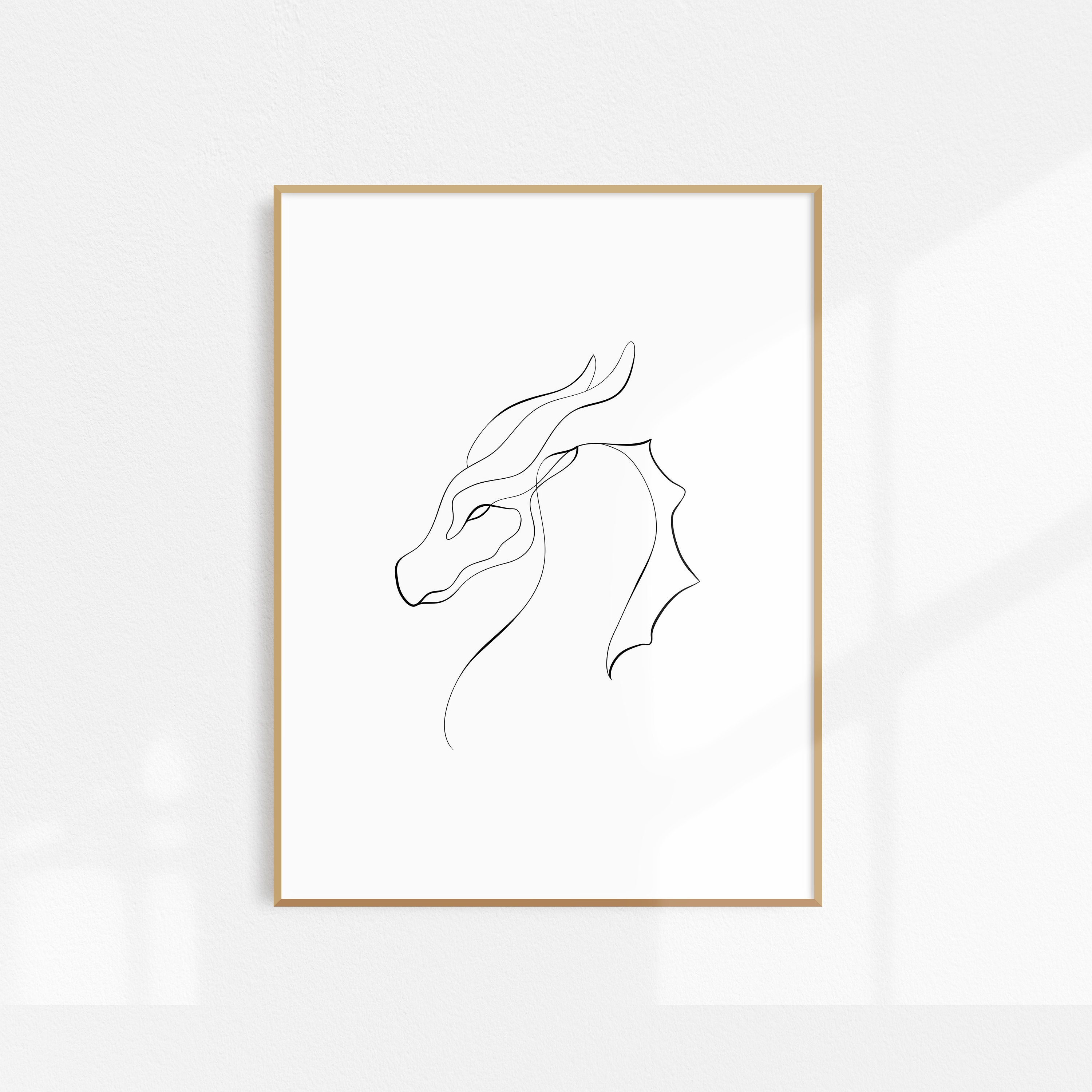 Dragon Line Drawing, Line Drawing, Single Line Drawing, Line Drawing ...