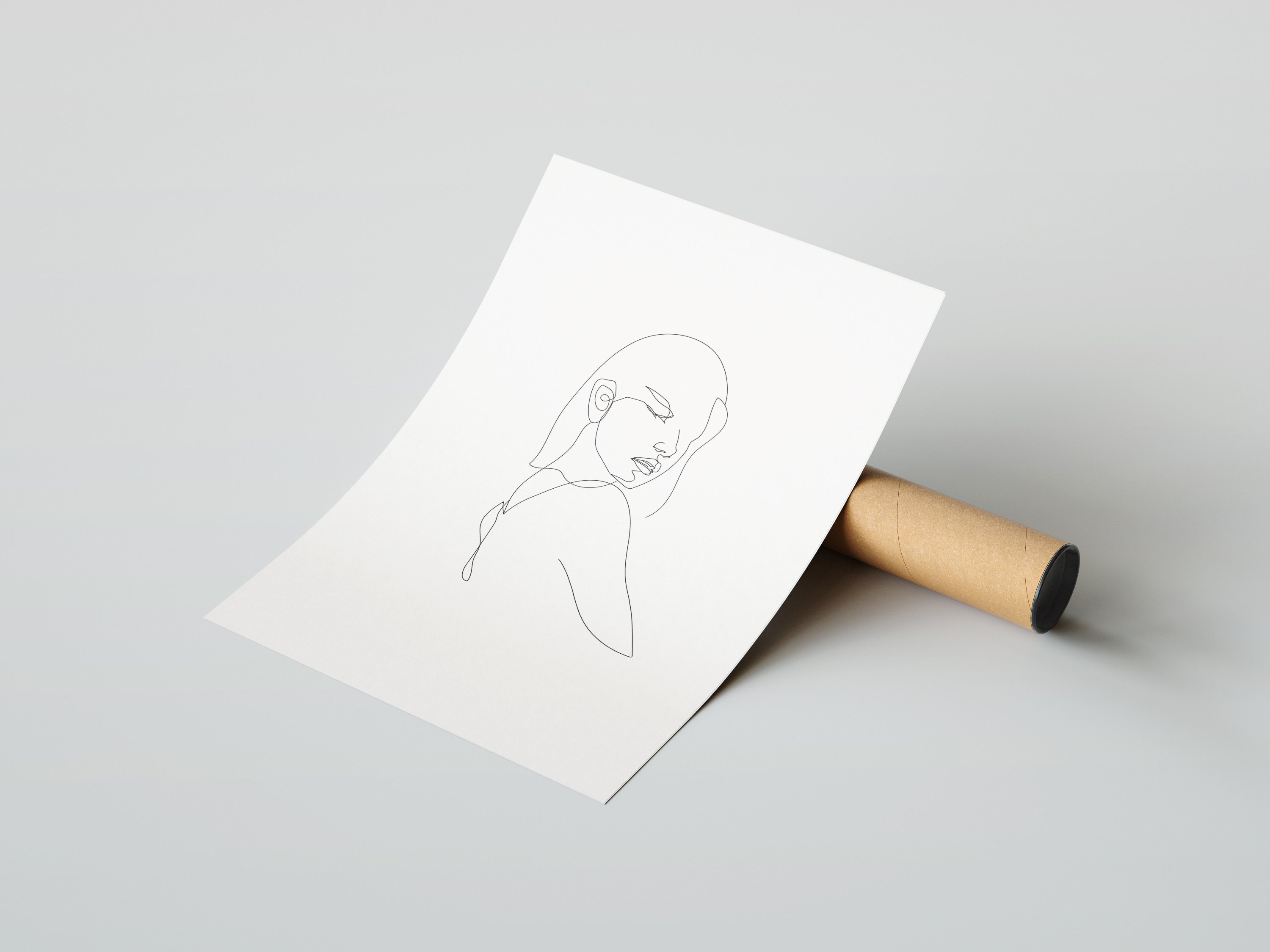 Female Face Line Drawing Line Drawing Single Line Drawing - Etsy Canada