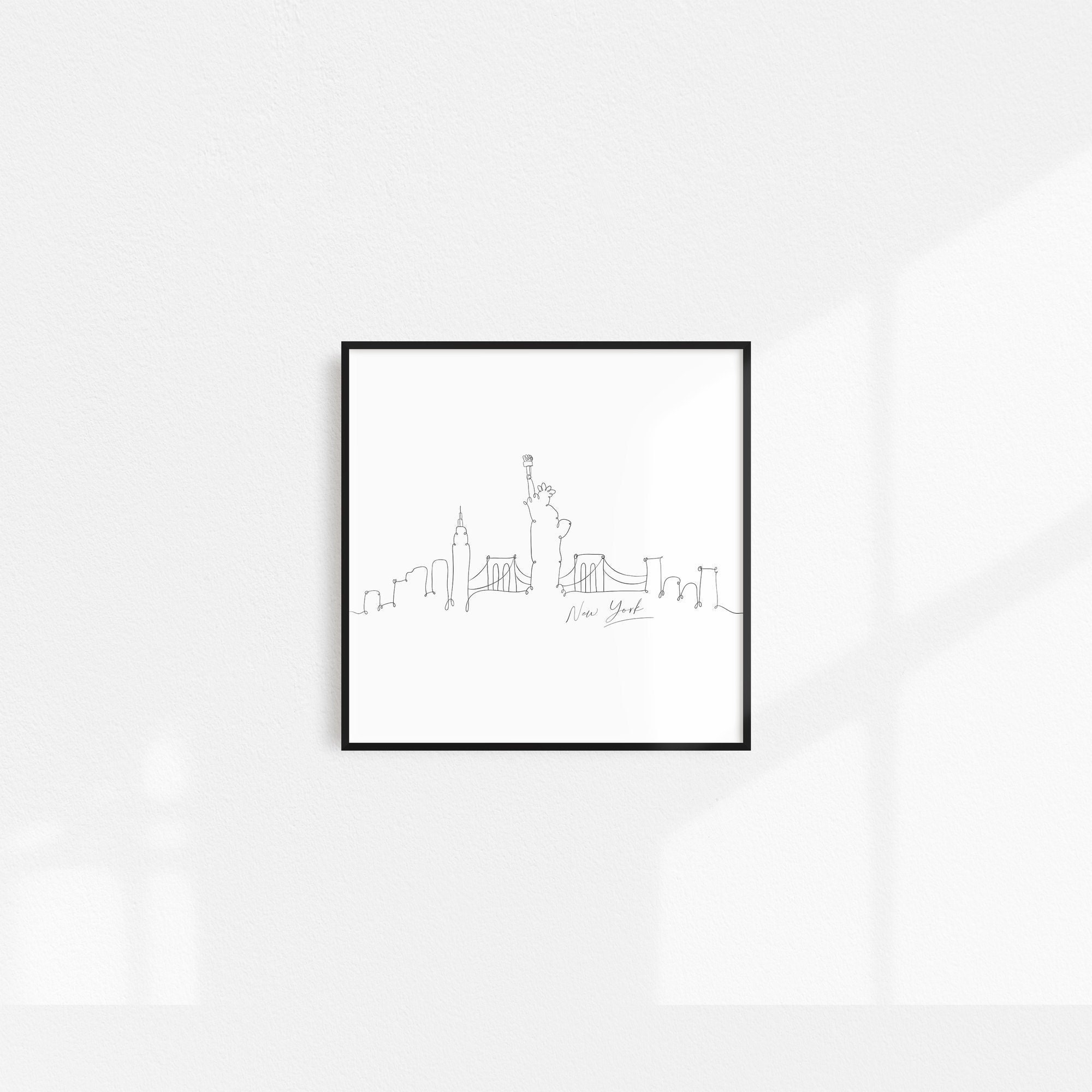 New York Line Drawing City Line Drawing Line Drawing Single - Etsy