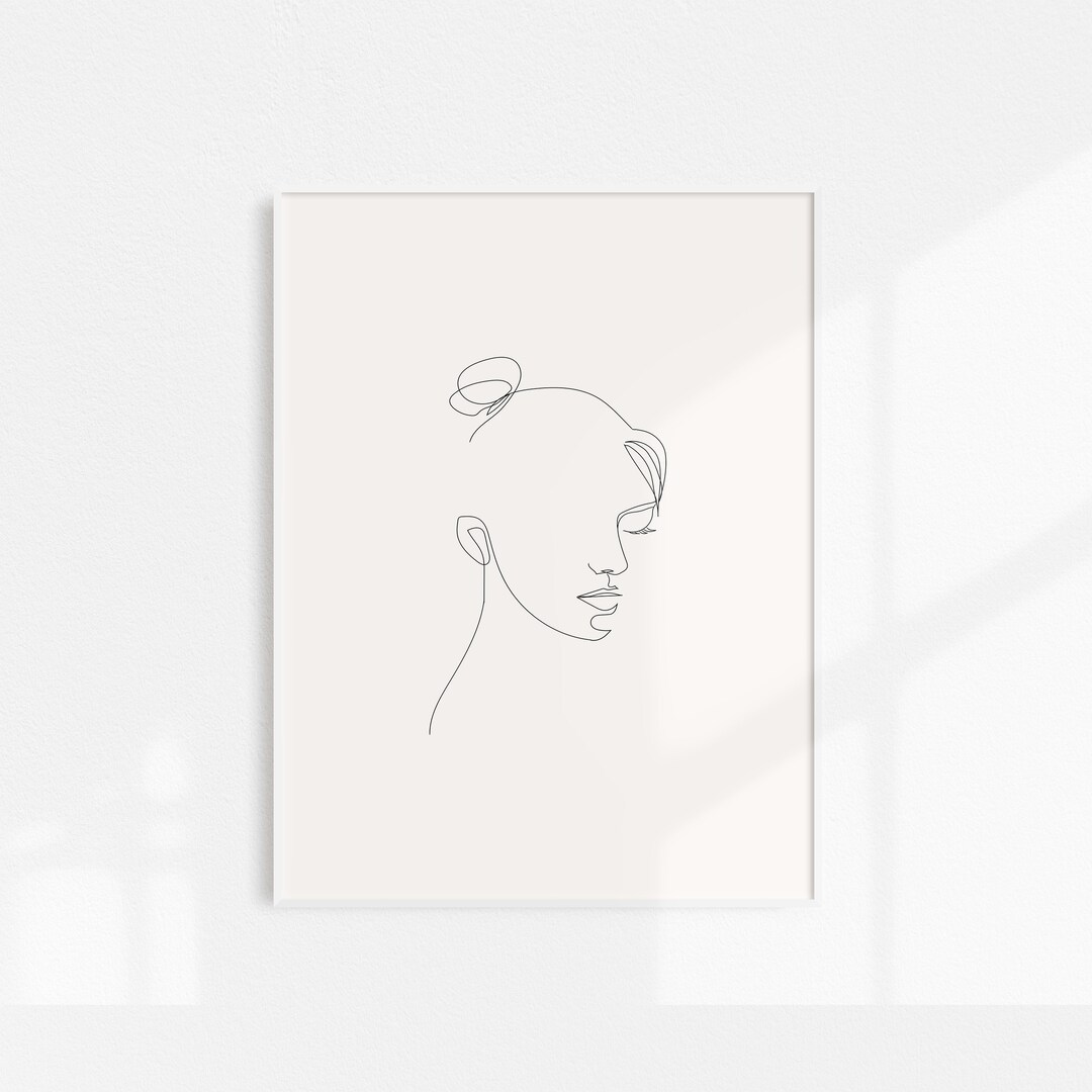 Female Face Line Drawing, Line Drawing, Single Line Drawing, Line ...