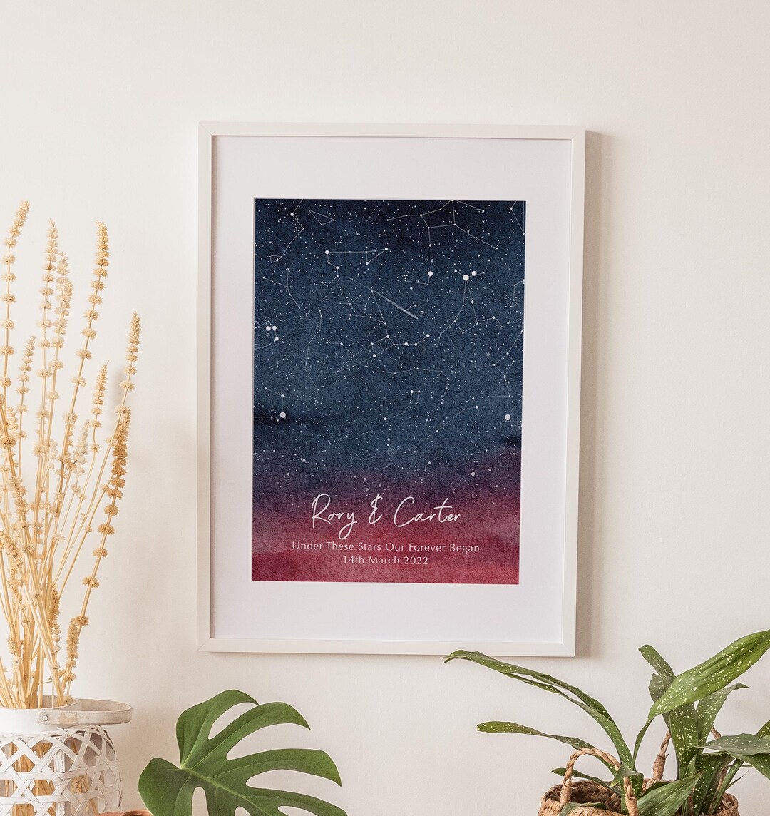 Digital Download - Personalised Star Map Print, Couples Special Date ...