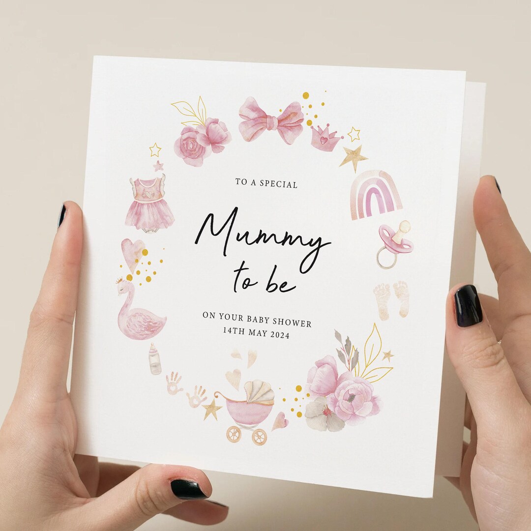 Personalised Baby Shower Card: Luxury Textured Cardstock - Etsy