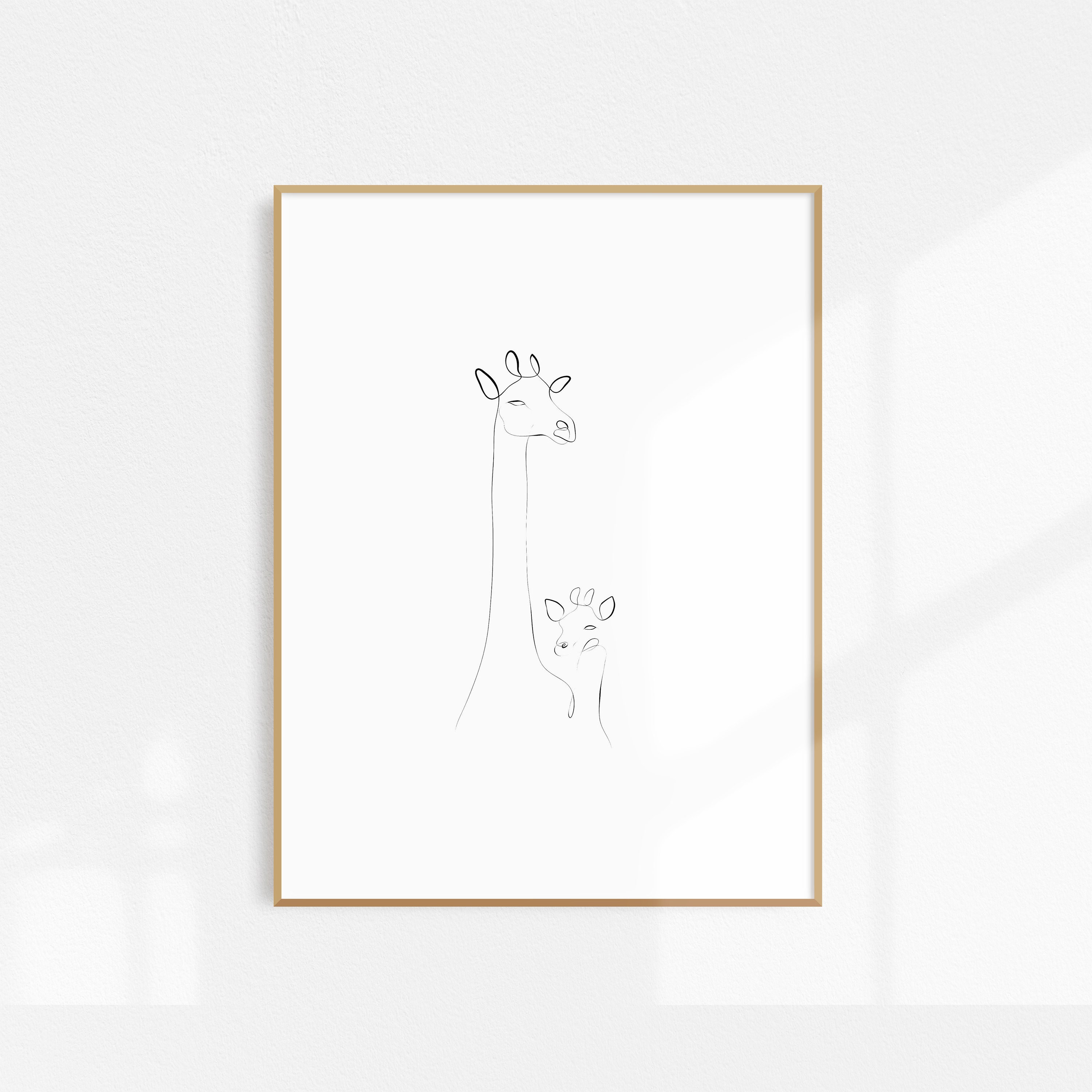 Giraffe Line Drawing, Line Drawing, Single Line Drawing, Line Drawing ...