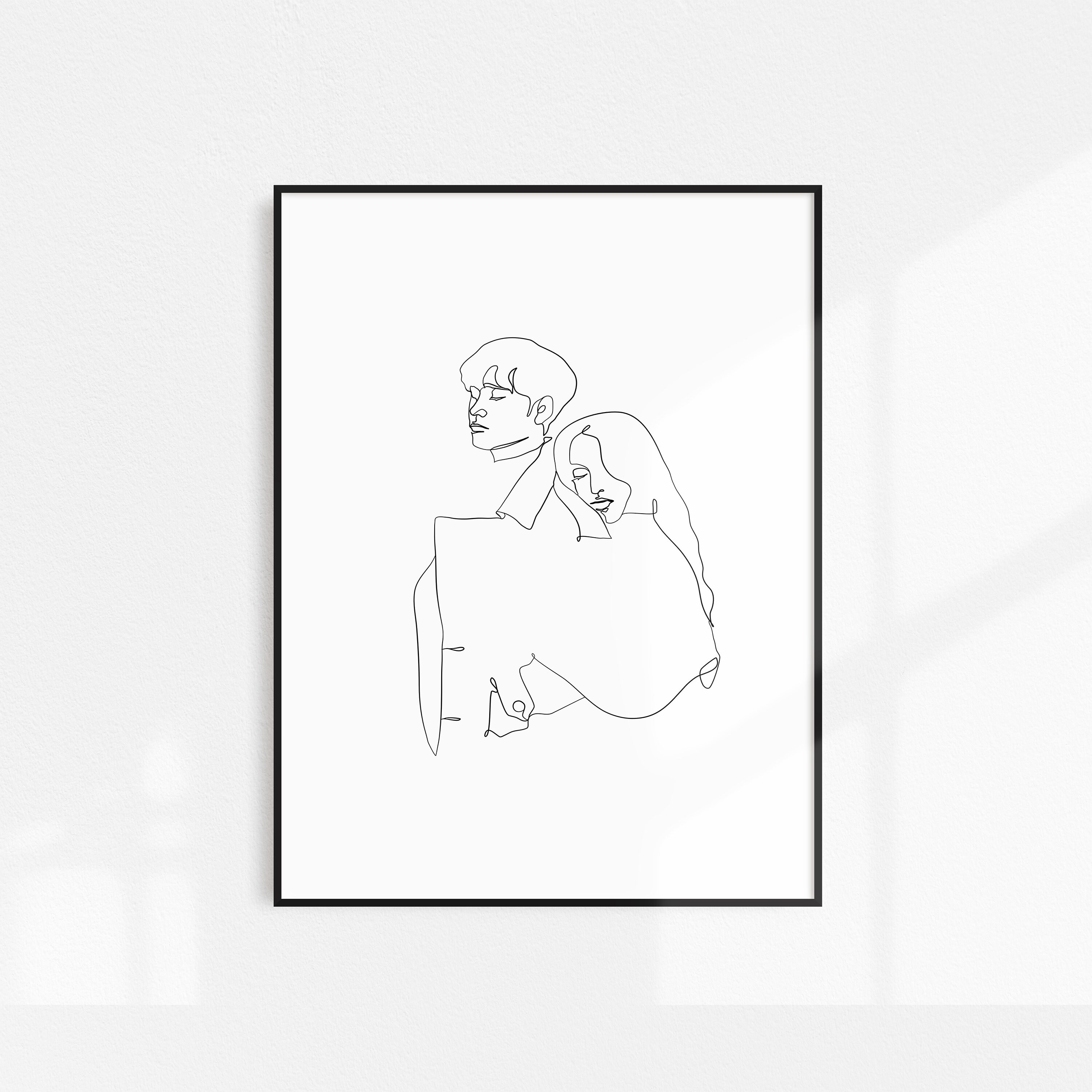 Couple Line Drawing Line Drawing Single Line Drawing Line - Etsy
