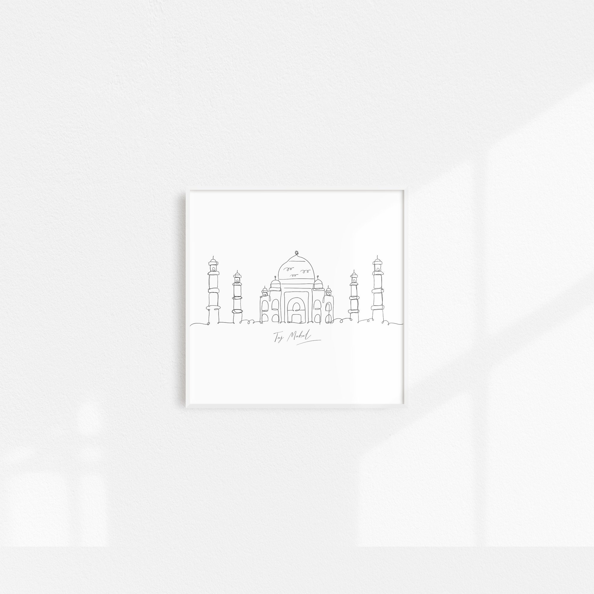 Taj Mahal Line Drawing City Line Drawing Line Drawing - Etsy