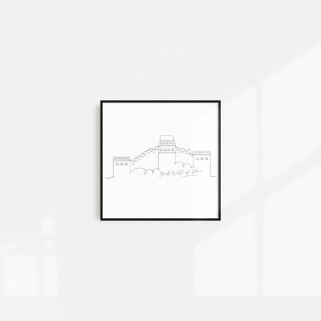 Great Wall of China Line Drawing, City Line Drawing, Line Drawing ...