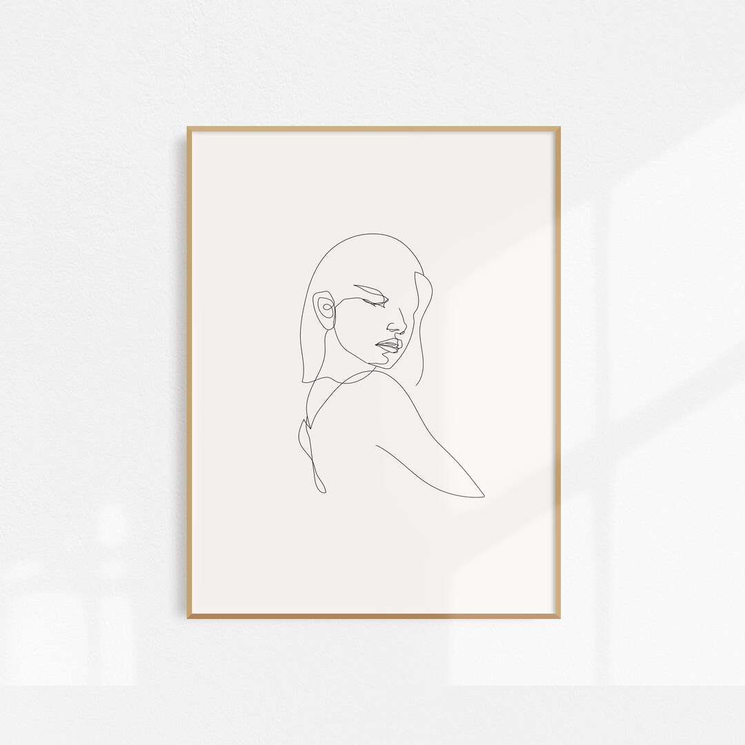 Female Face Line Drawing, Line Drawing, Single Line Drawing, Line ...