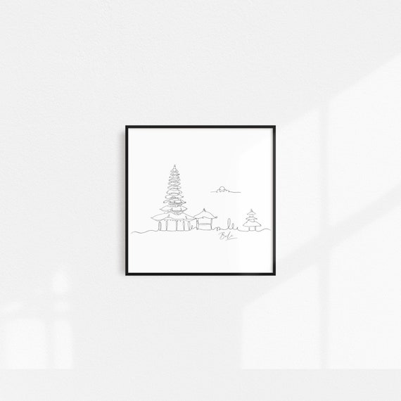 Bali Line Drawing City Line Drawing Line Drawing Single - Etsy