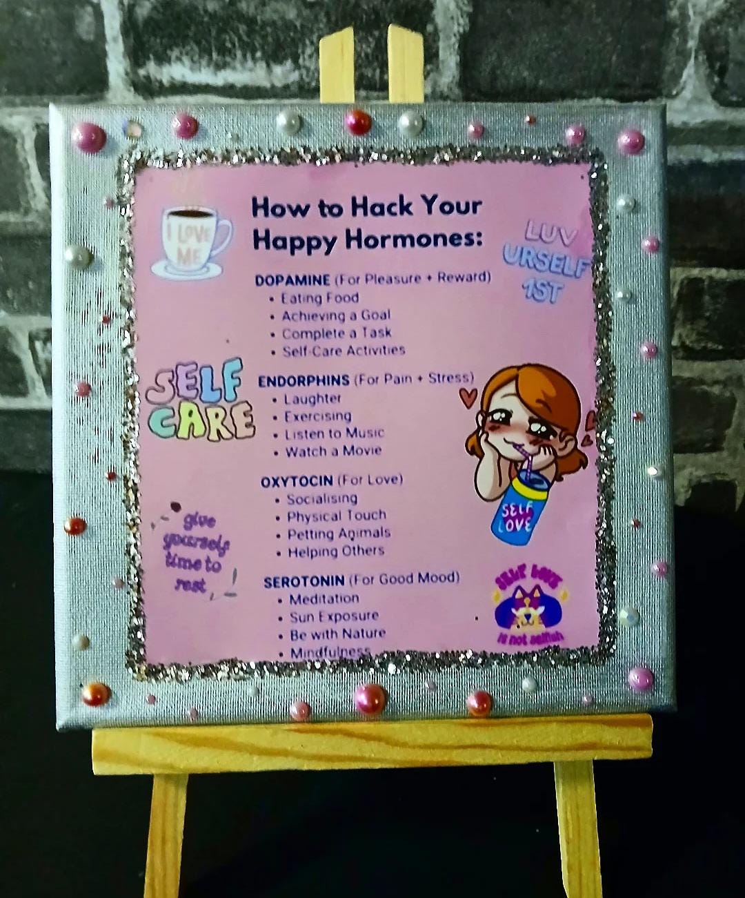 8x8 Hack Your Happy Hormones Canvas - Etsy