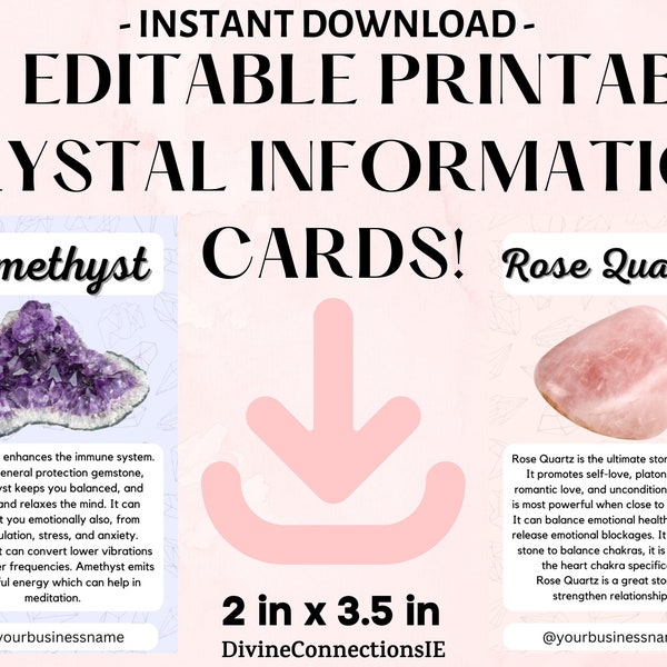 Crystal Info Cards - Etsy