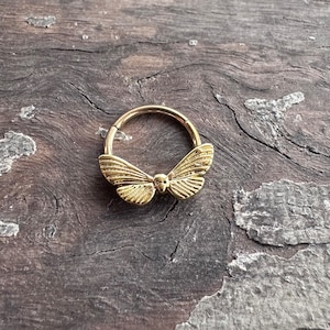 Moth Septum Ring/clicker Septum Ring/butterfly Septum Ring/death Moth ...
