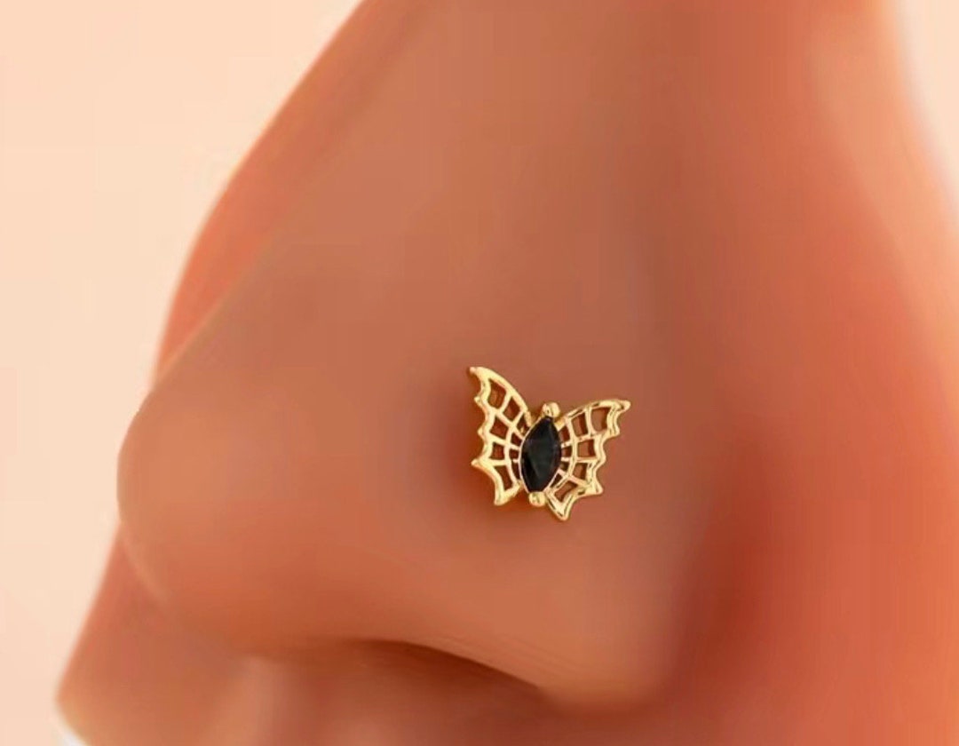 Butterfly Nose Ring/spiderweb Nose Stud/spider Nose Stud/spider Jewelry/butterlfy Nose Stud ...