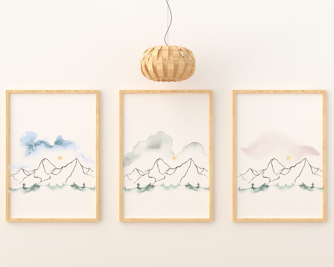 Minimalist Mountain Wall Art JPEG Mountain Print Mountain - Etsy