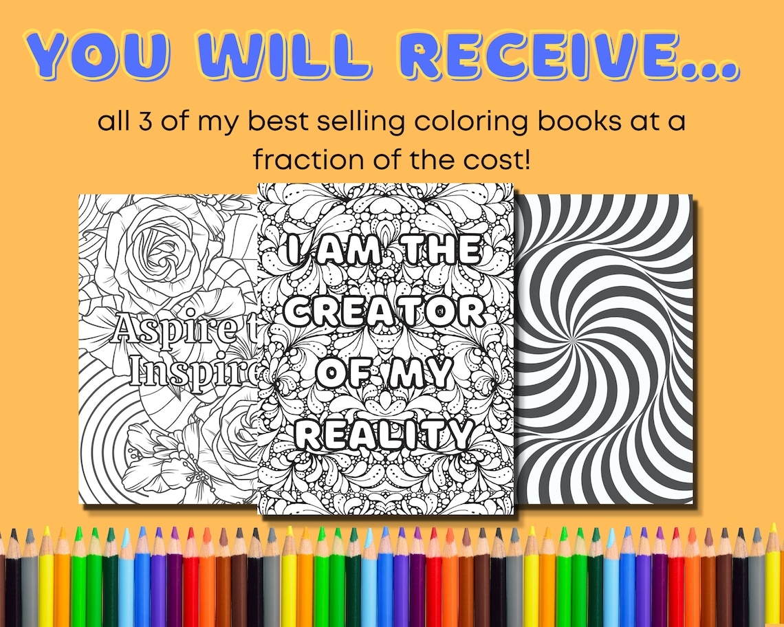 Best Seller Coloring Book Bundle Printable Adult Coloring - Etsy