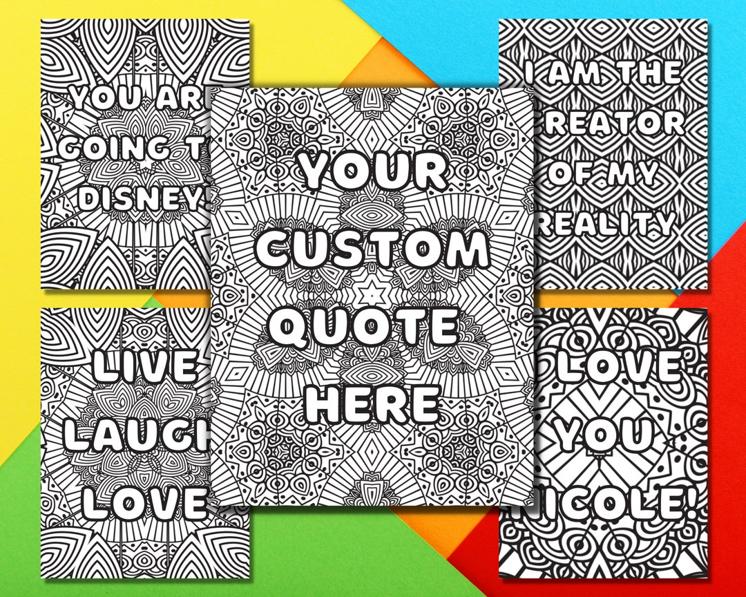 Custom Quote Coloring Page, Personalized Coloring Sheet, Personalized ...