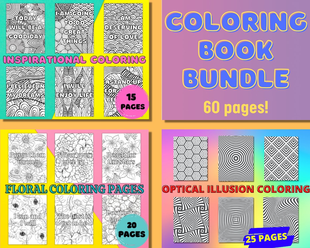 Best Seller Coloring Book Bundle, Printable Adult Coloring Pages ...