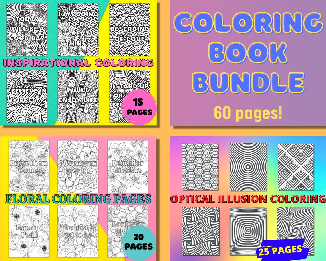 Best Seller Coloring Book Bundle Printable Adult Coloring - Etsy