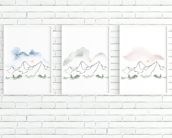 Minimalist Mountain Wall Art JPEG Mountain Print Mountain - Etsy