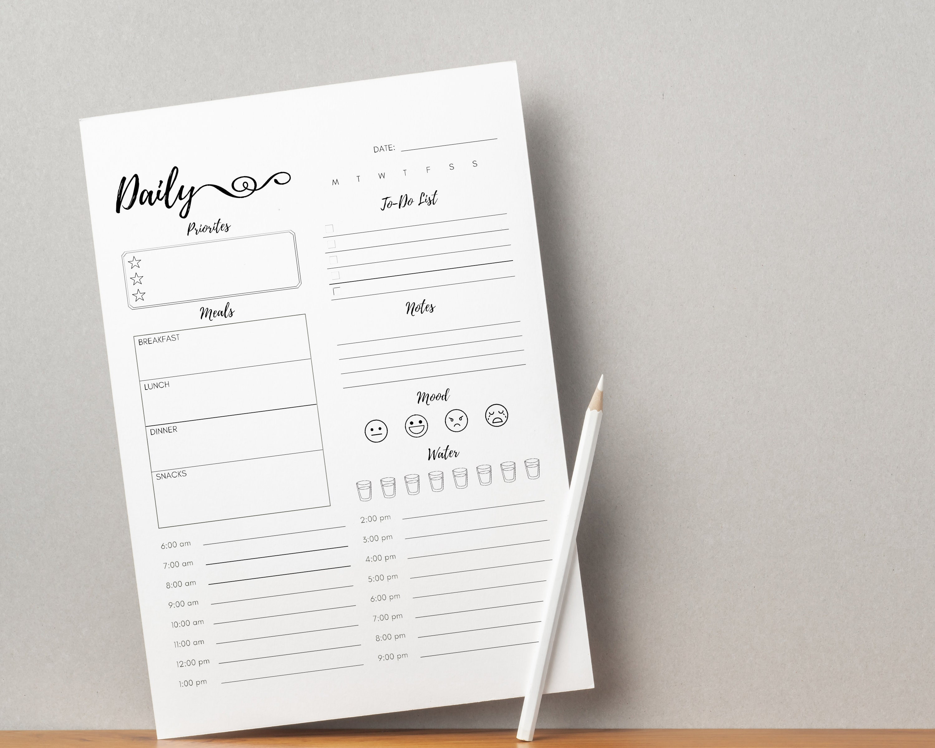 Printable Daily Organizer, Productivity Planner, Minimalist Planner ...