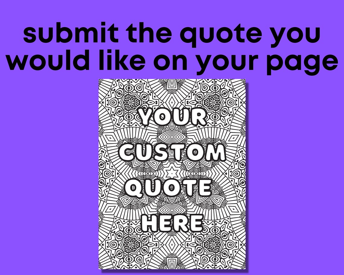 Custom Quote Coloring Page, Personalized Coloring Sheet, Personalized ...
