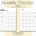 Minimalist Monthly Planner Printable Month Organizer Work - Etsy