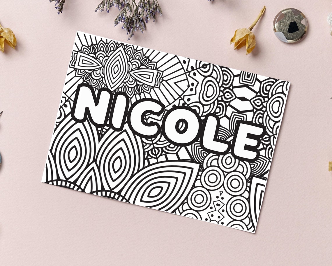 Custom Name Coloring Page, Personalized Coloring Sheet, Personalized ...