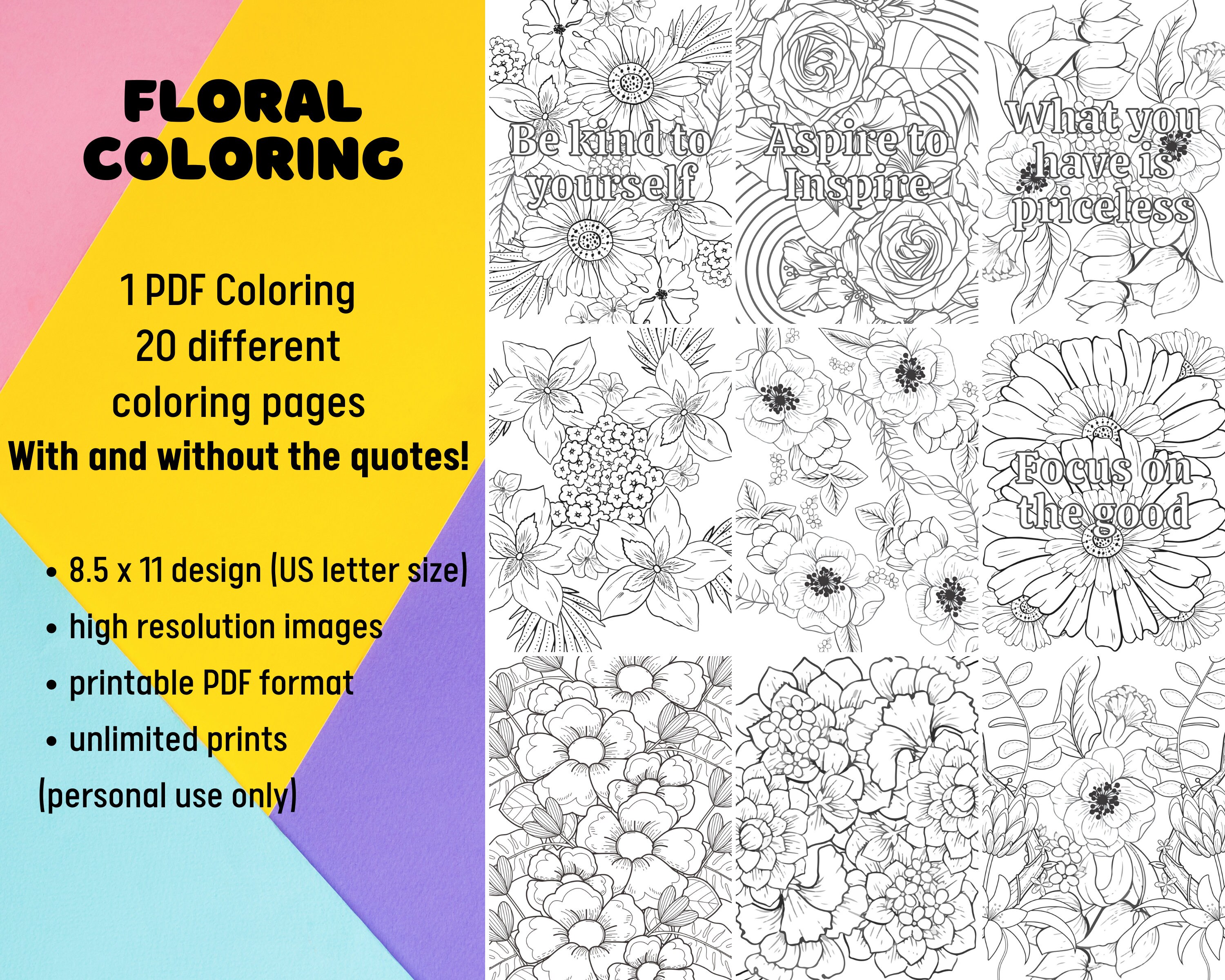 Best Seller Coloring Book Bundle, Printable Adult Coloring Pages ...