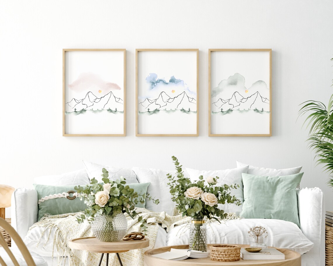 Minimalist Mountain Wall Art JPEG Mountain Print Mountain - Etsy