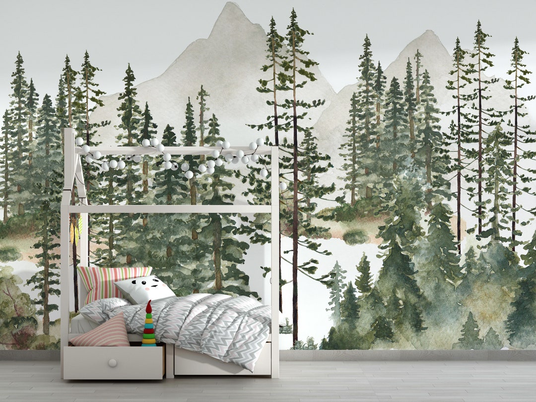 Temporary Wallpaper Forest Wallpaper Green Wallpaper Forest - Etsy Canada