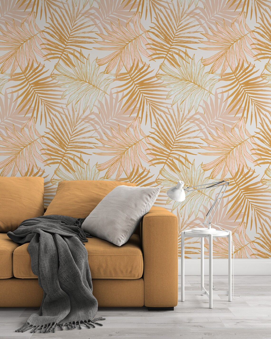 Peel and Stick Wallpaper Yellow Tropical Wallpaper Contact | Etsy