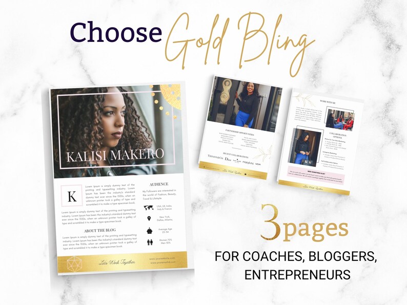 Canva Media Kit Template, Editable Bio Template, Entrepreneur, Online ...