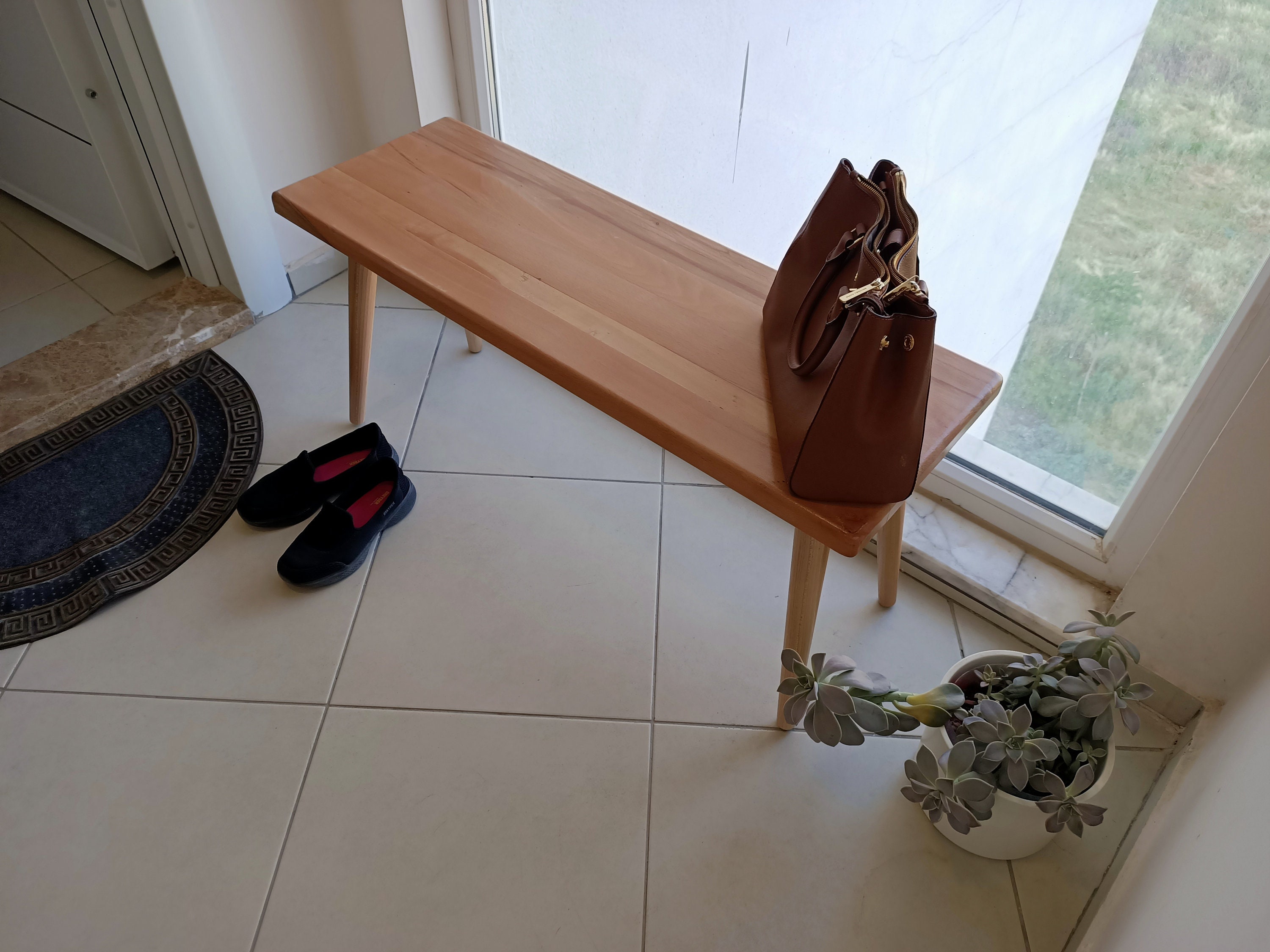 Bench, Wooden Bench, Double Seat Bench, Livingroom Bedroom Bench ...