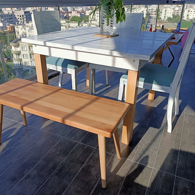 Double Bench With Table - Etsy