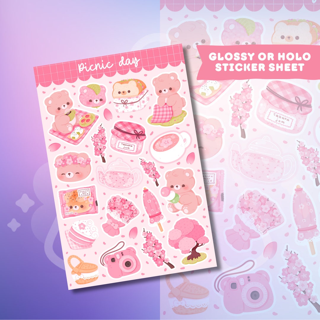 Sakura Bear Sticker Sheet - Etsy