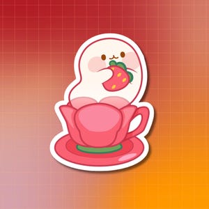 Strawberry Ghost Sticker Pack Die Cut Stickers - Etsy