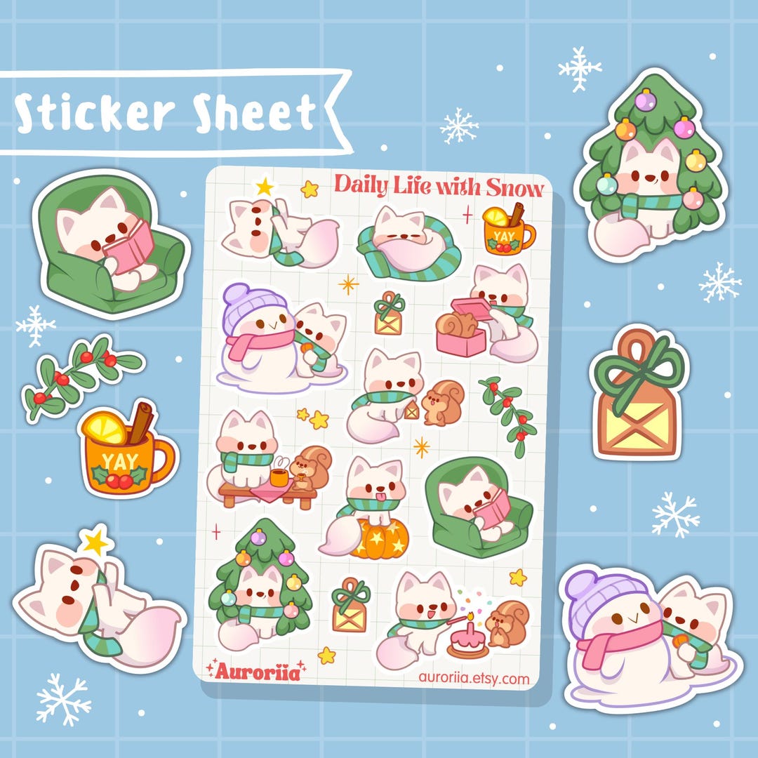 Life With Snow Die Cut Sticker Sheet - Etsy