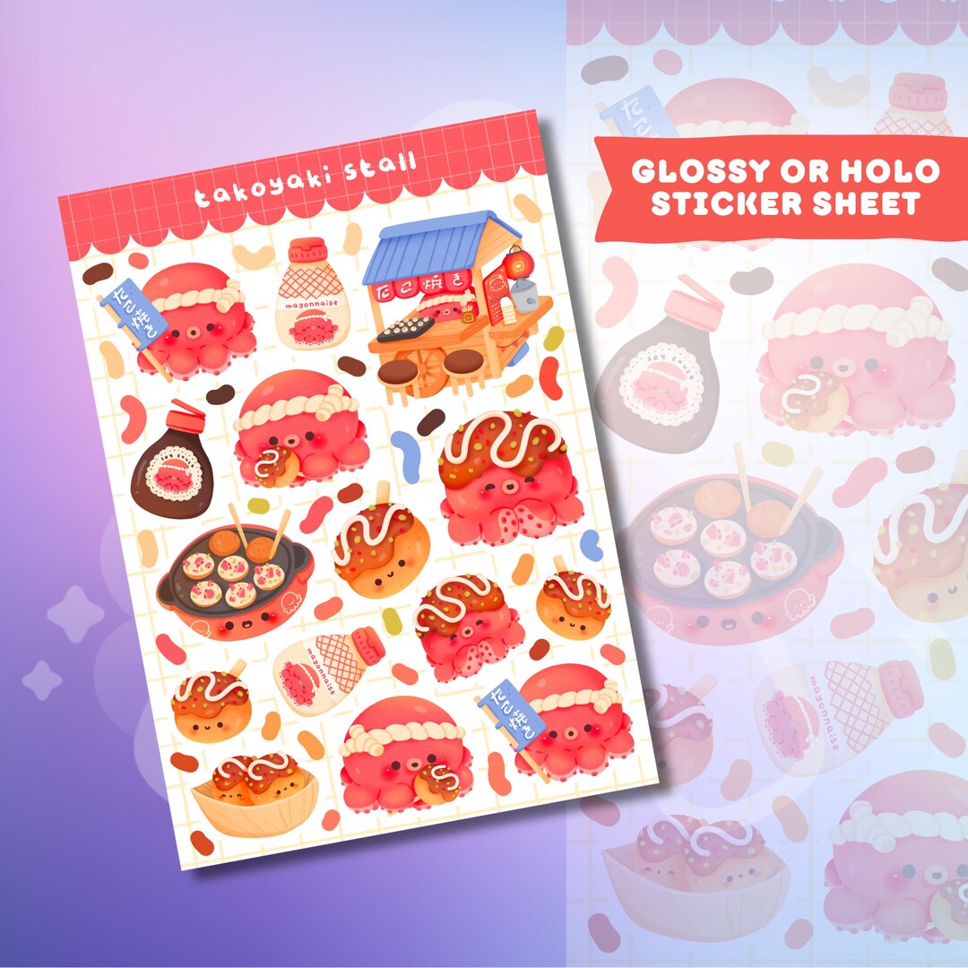 Takoyaki Sticker Sheet - Etsy