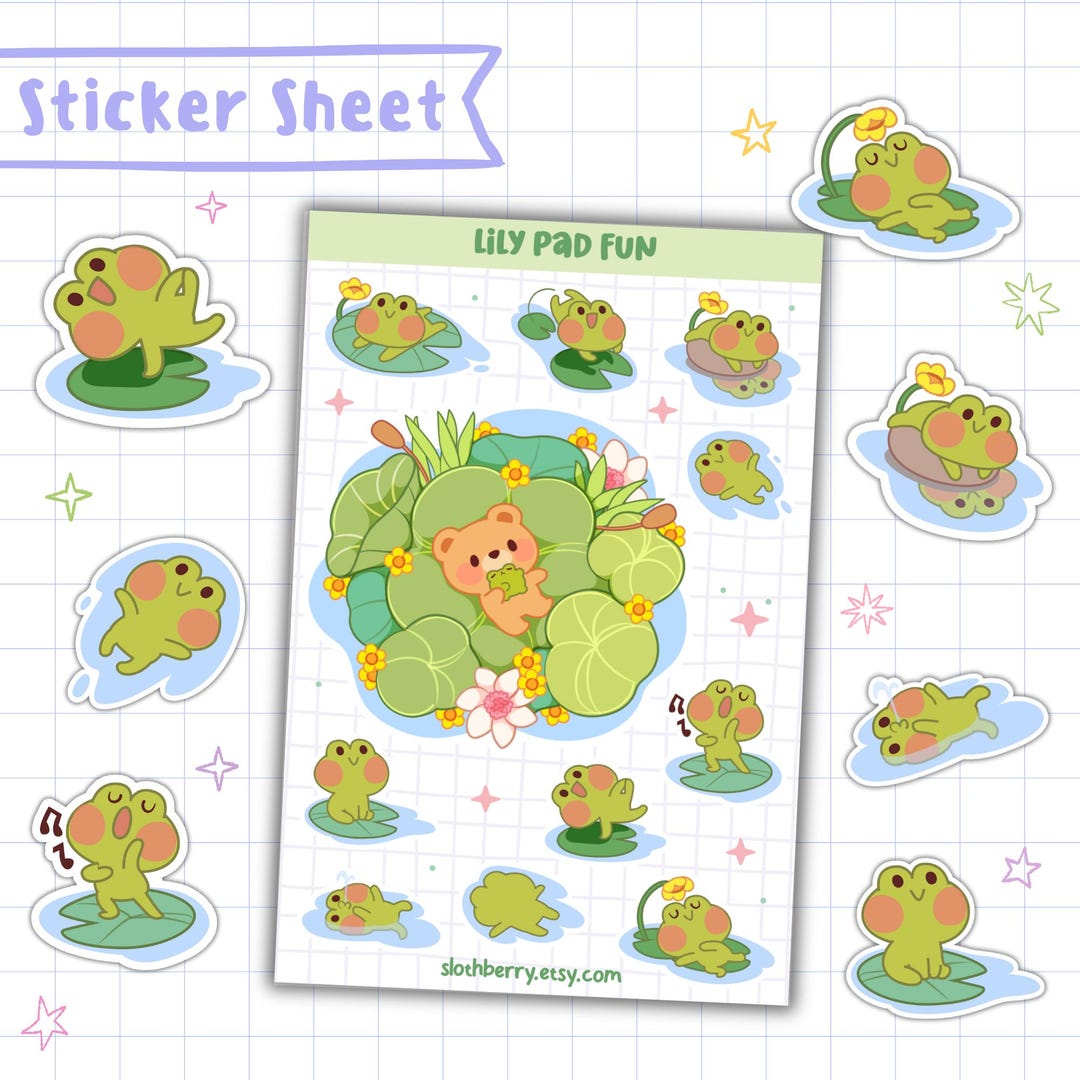 Lily Pad Fun | Die Cut Sticker Sheet - Etsy