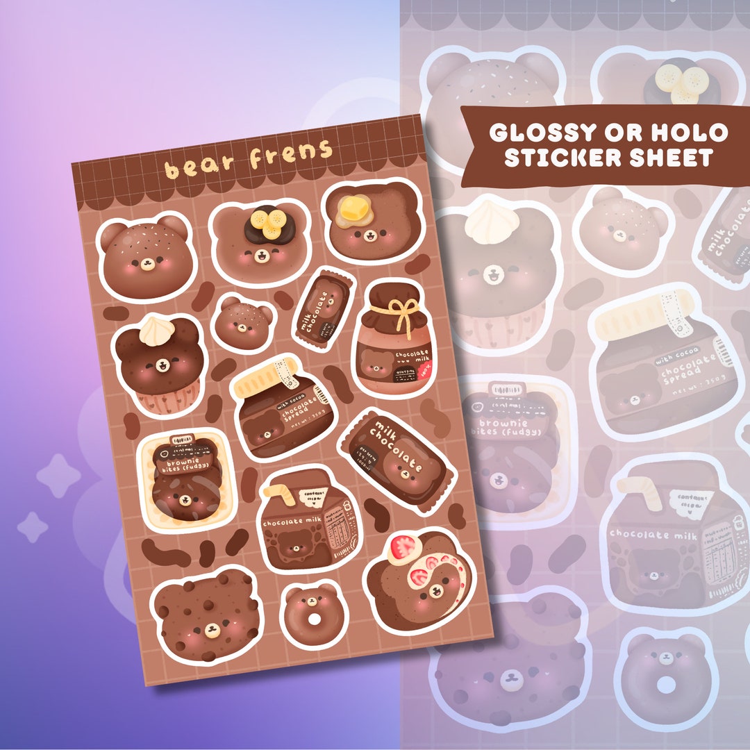Choco Bear Sticker Sheet - Etsy