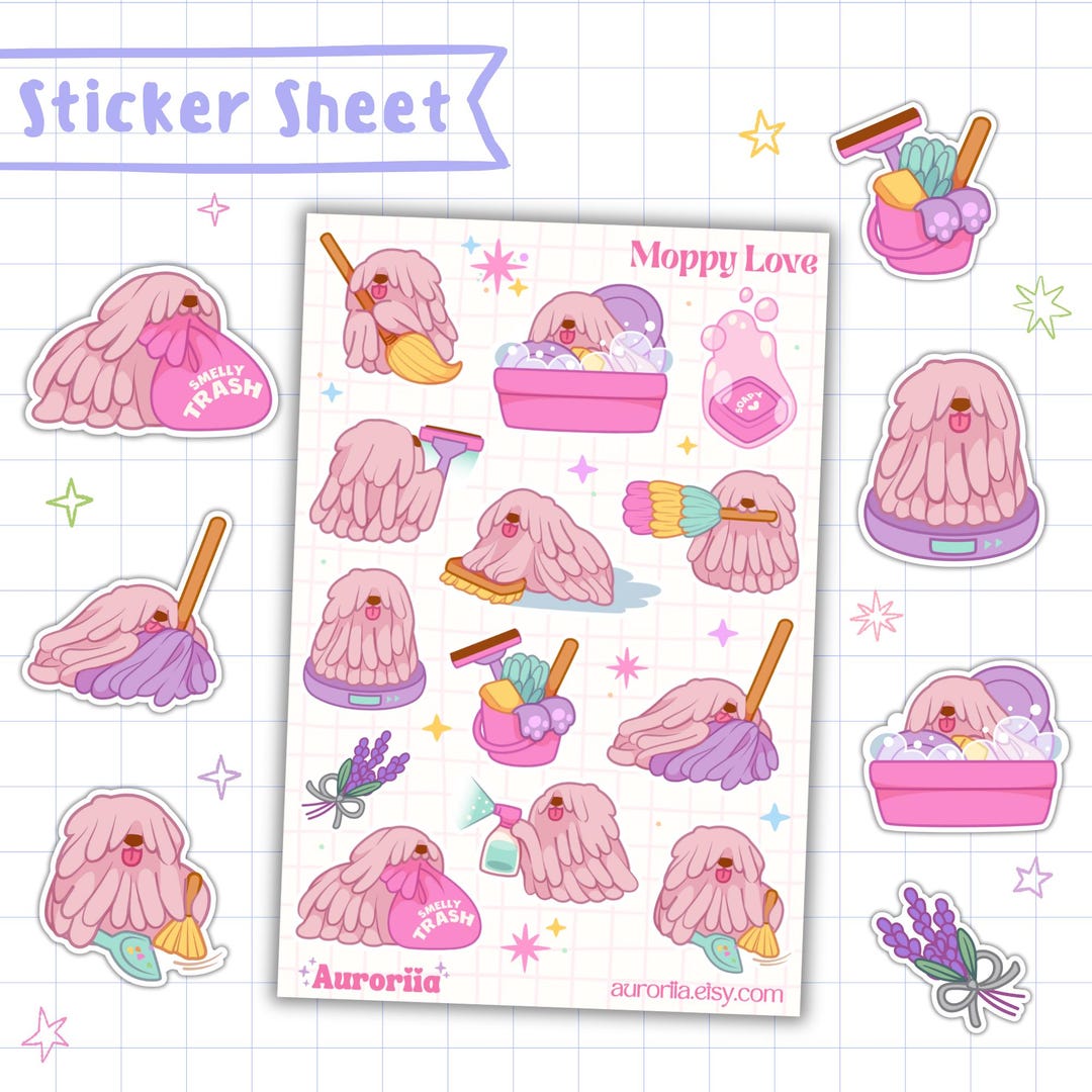 Moppy Love Die Cut Sticker Sheet - Etsy