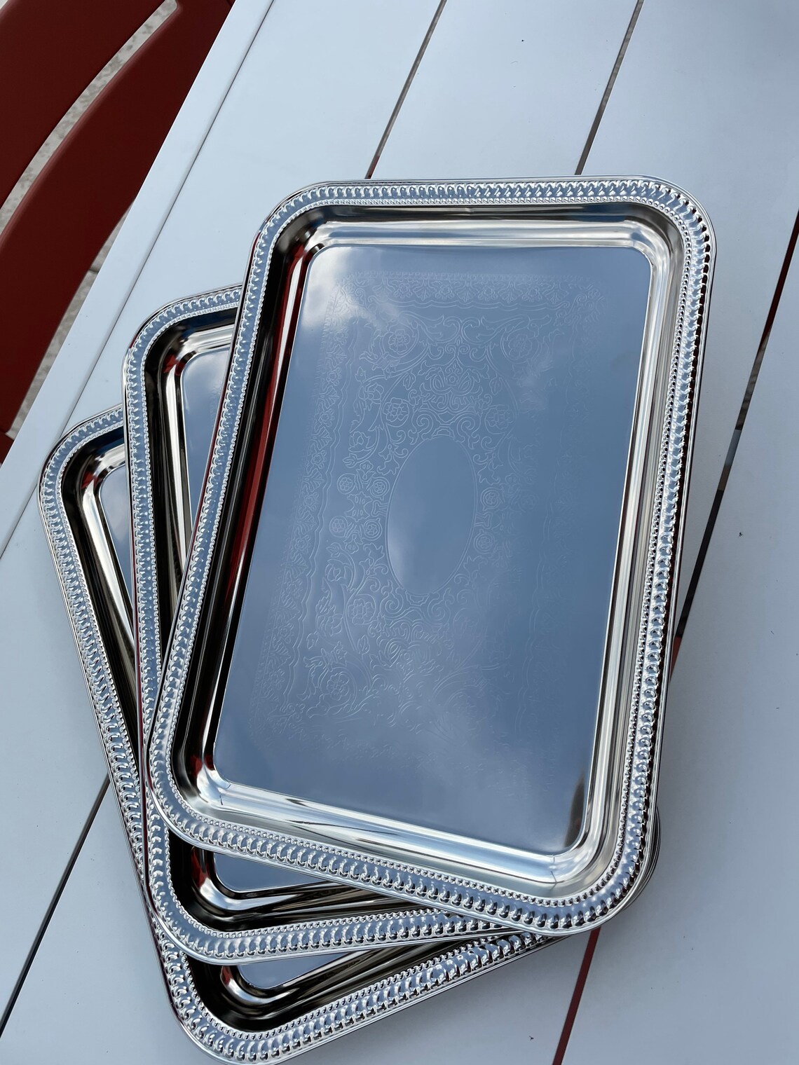 Rectangle Tray for Customization Bulk Orders Makeup Tray Nickel Plated ...