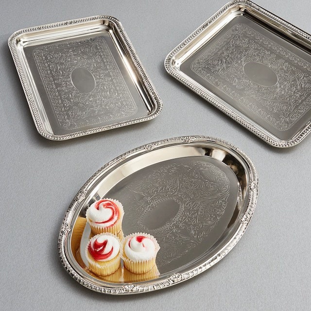 Rectangle Tray for Customization Bulk Orders Makeup Tray Nickel Plated ...