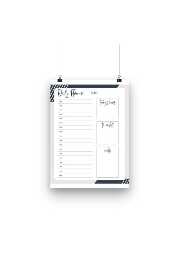 INSTANT Download Printable Daily Schedule Plan Your Day | Etsy