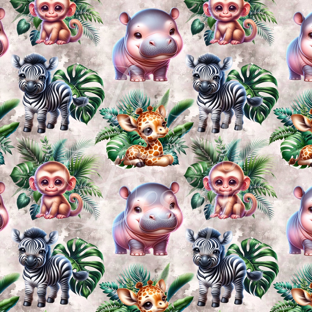 Safari Cuties | Seamless Patterns | Instant Download | Printable ...