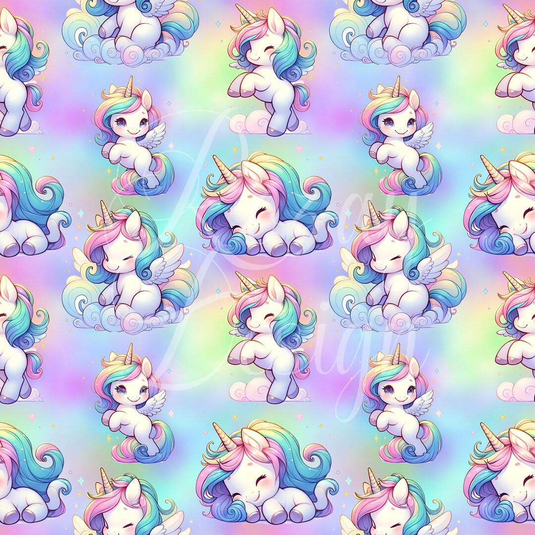 Unicorns | Seamless Patterns | Instant Download | Printable Digital ...