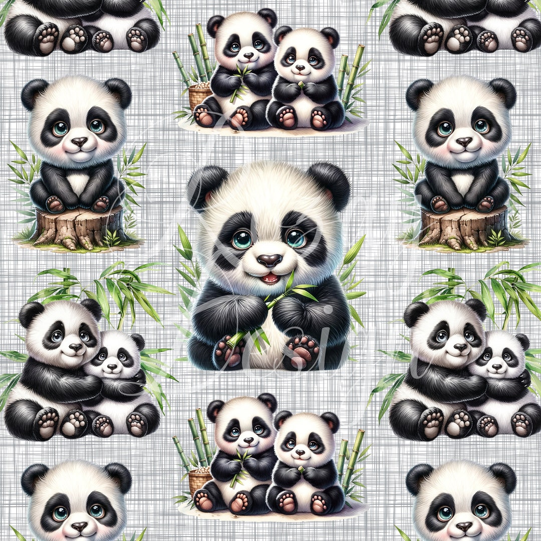 Panda | Seamless Patterns | Instant Download | Printable Digital Paper ...