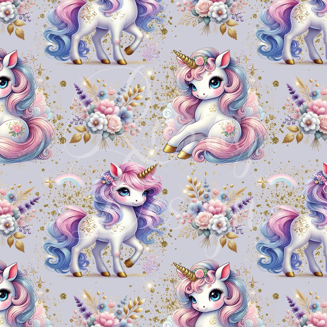 Unicorns | Seamless Patterns | Instant Download | Printable Digital ...