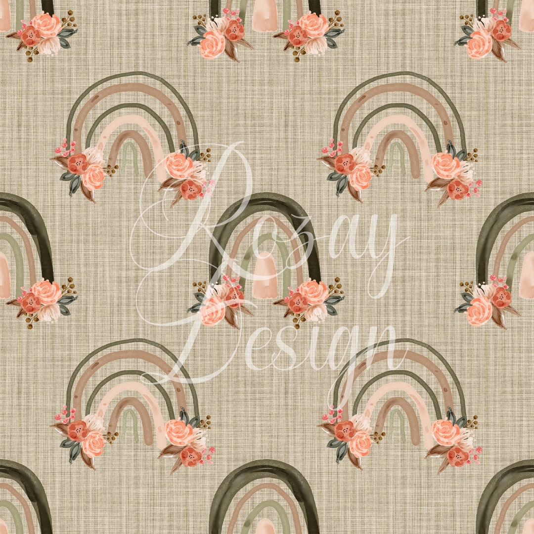 Seamless Pattern - Boho Rainbows - Etsy