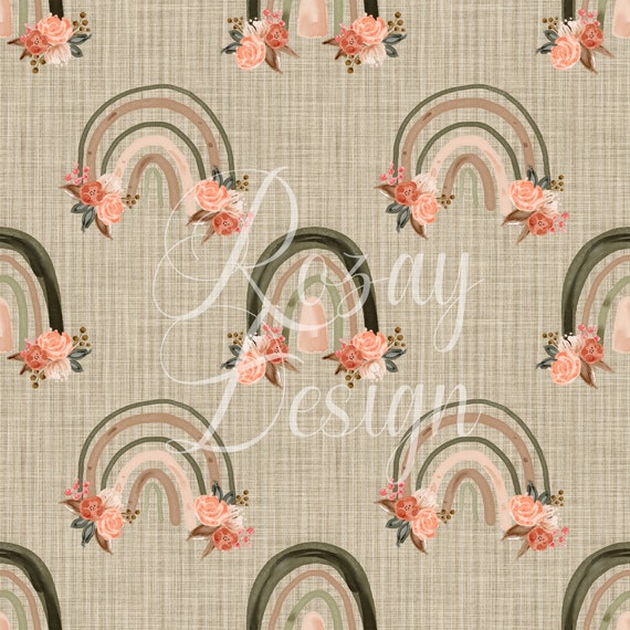 Seamless Pattern Boho Rainbows | Etsy